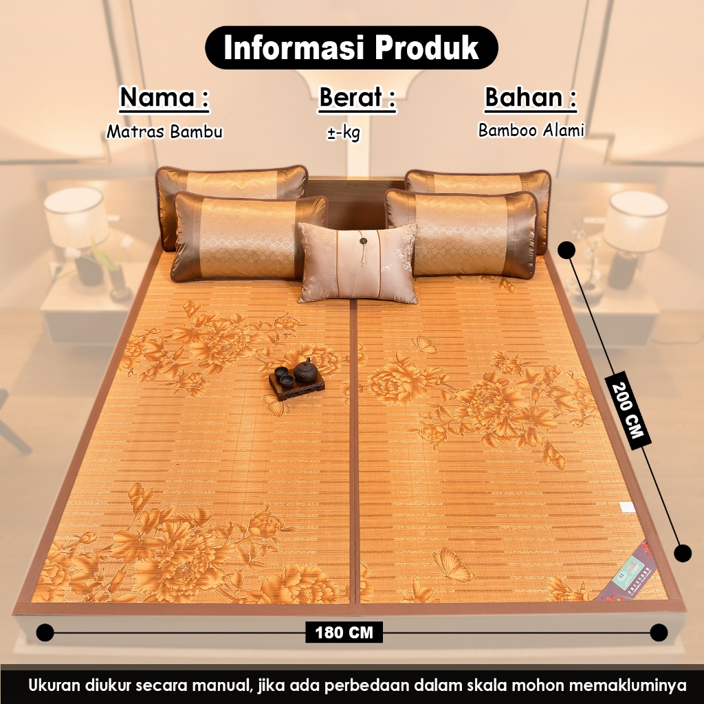 Jual Tikar Lipat Bambu Alas Tidur Ukuran 180CM 160CM 120CM Lipat Alas ...