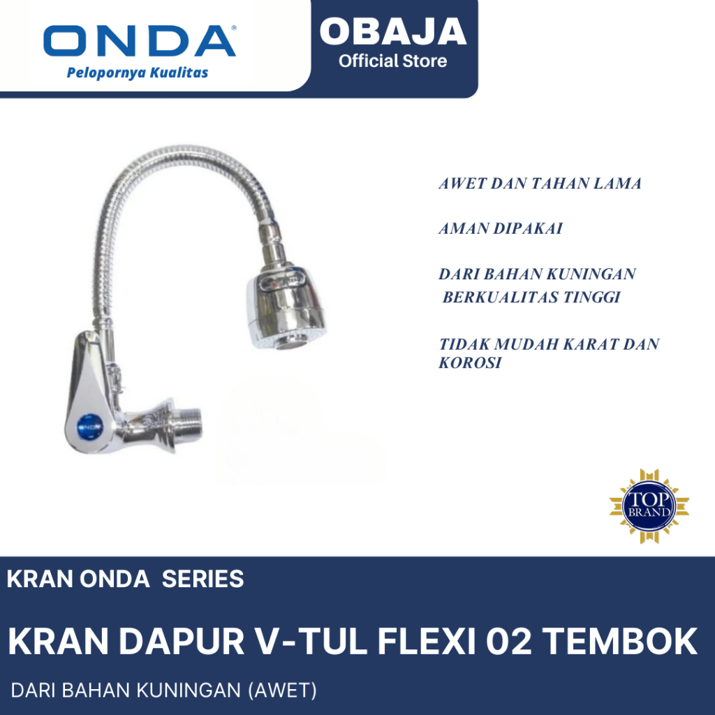 Jual Onda Kran Dapur V Tul Flexi 02 Tembok / Kran Dapur Flexi Angsa ...