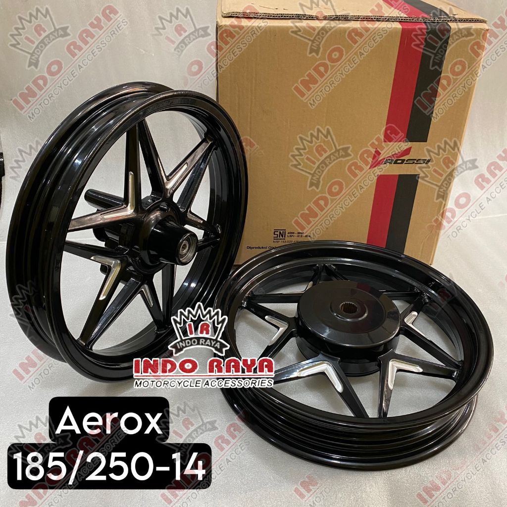 Jual velg pelek velek aerox VROSSI ROSSI orbit black chrome 185/250 ...