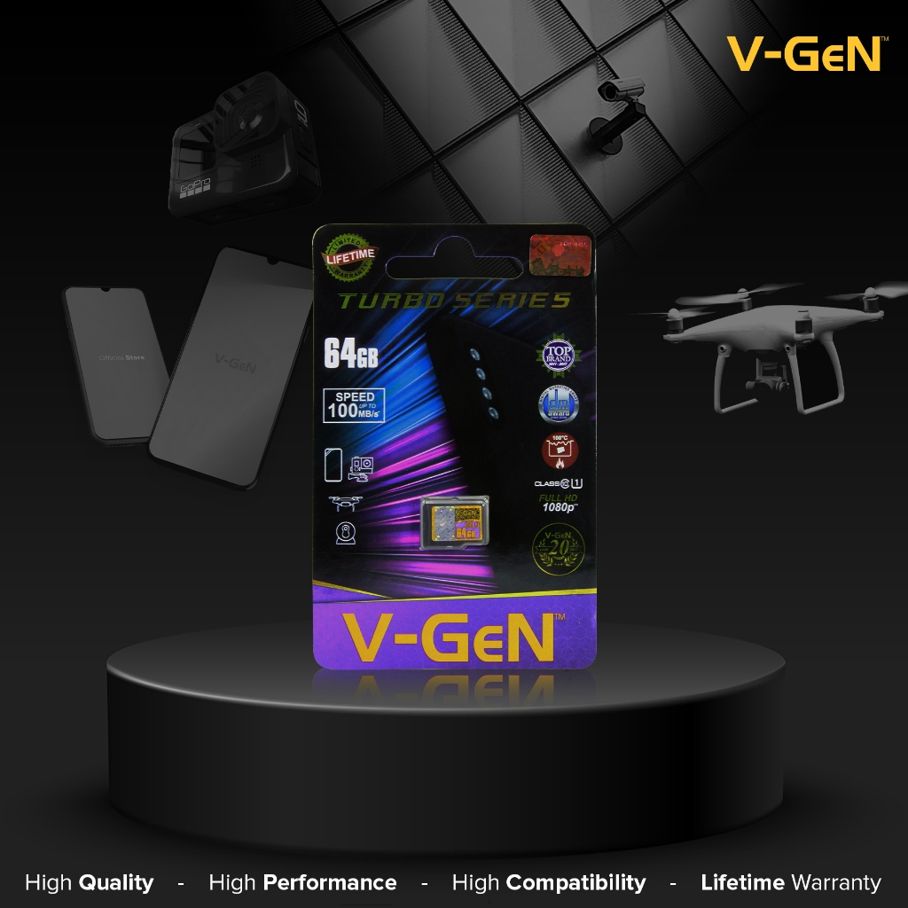 Jual V-GeN MicroSD 64GB Turbo 100MBps Class 10 | Micro SD 64 GB Class10 ...