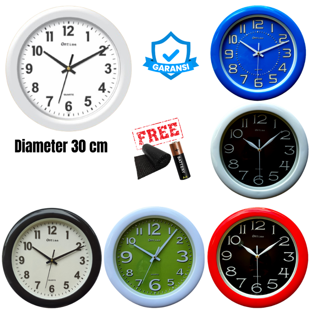 Jual Jam Dinding ONTIME 767 Series Minimalis Polos Custom Diameter ...