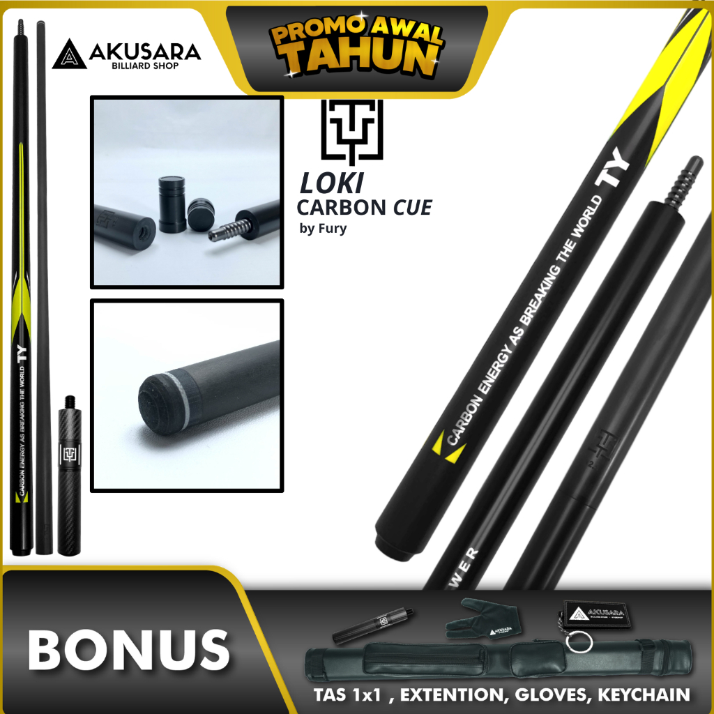 Jual Stik Billiard TY Loki by Fury Carbon Shaft Play Stik Billiard ...