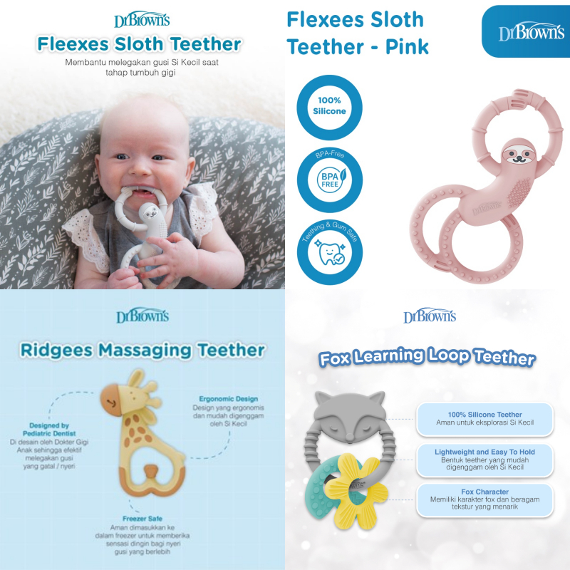 Jual DR BROWN'S GIGITAN BAYI RIDGEES TEETHER GIRAFFE JERAPAH / FLEXEES ...