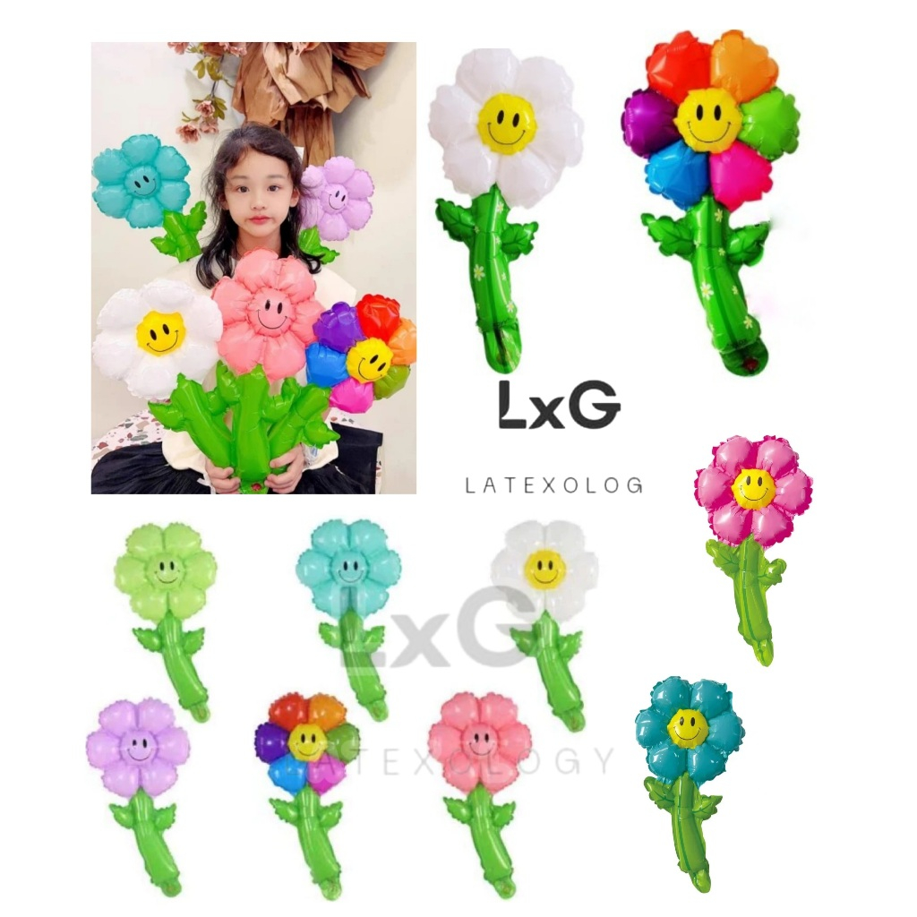 Jual Balon Foil Tongkat Tangkai Bunga Daisy /Matahari /Sunflower ...