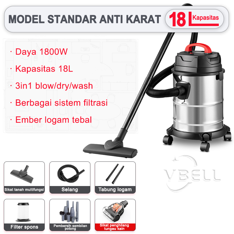 Jual VBELL penyedot debu rumah tangga, kapasitas besar 15 liter, Penyedot debu kecil berdaya ...