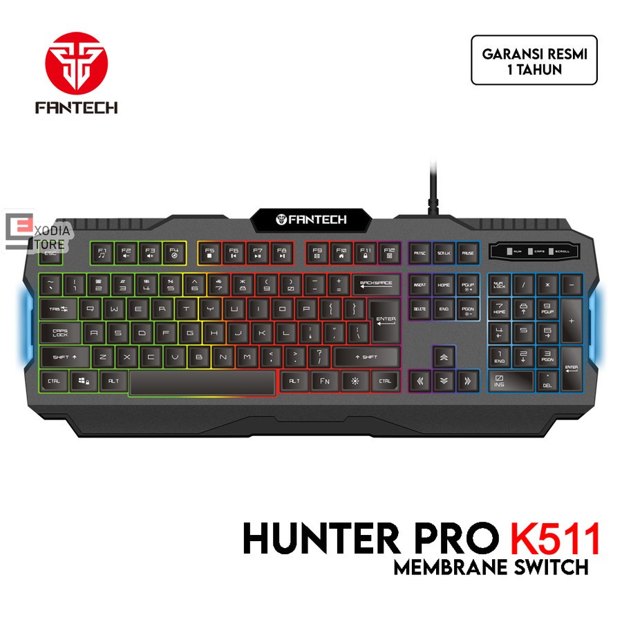 Jual Keyboard Gaming Membrane Fantech HUNTER PRO K511 RGB Backlite ...