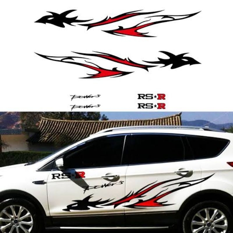 Jual sticker stiker cutting mobil tribal grafis naga rsr powers (bisa ...