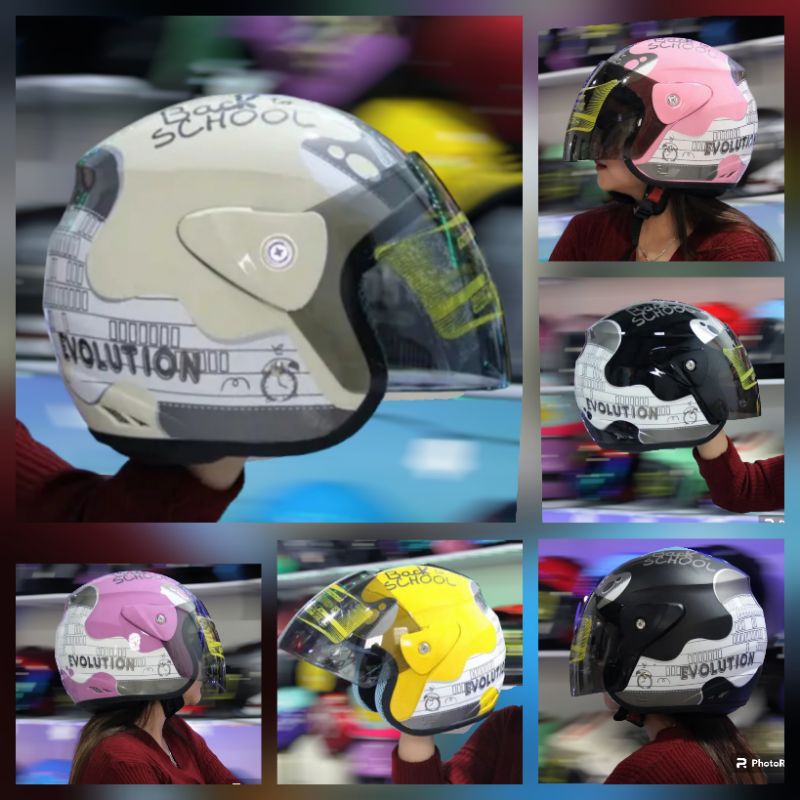 Jual HELM EVO EVOLUTION DEWASA MOTIF BACK TO SCHOL MIRIP DENGAN GM ...