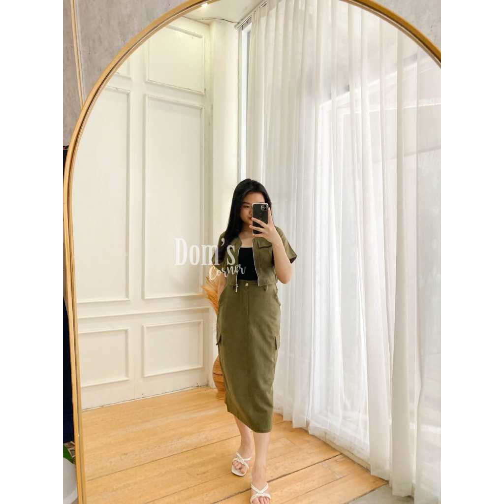 Jual Domscorner - Dae hee set - korean set - cargo set - cargo skirt ...