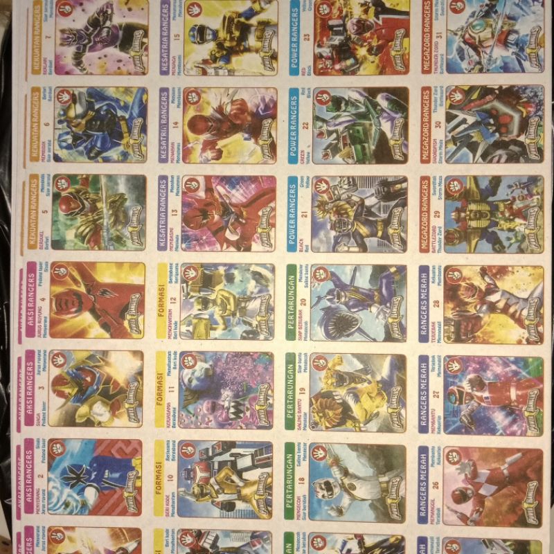 Jual Kartu Kwartet Lembaran/ Kartu Wayang lembaran besar (10 lembar ...