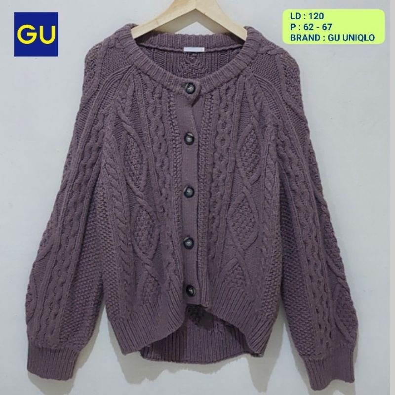 Jual GU • CARDIGAN KEPANG PREMIUM MILO • GU UNIQLO CARDIGAN | Shopee ...