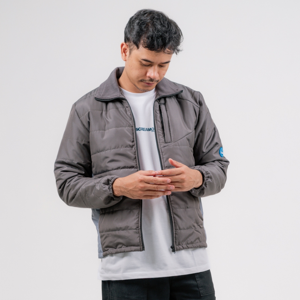 Jual Screamous Quilted Jacket DESCENT DARK GREY | Shopee Indonesia