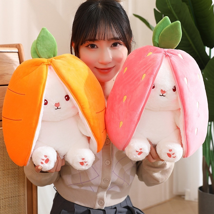 Jual Mainan Mewah Kelinci Boneka Kelinci Lembut Berubah Menjadi Wortel ...