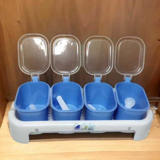 Jual Tempat Bumbu Dapur 4 Kotak, Tempat Garam Merica | Shopee Indonesia