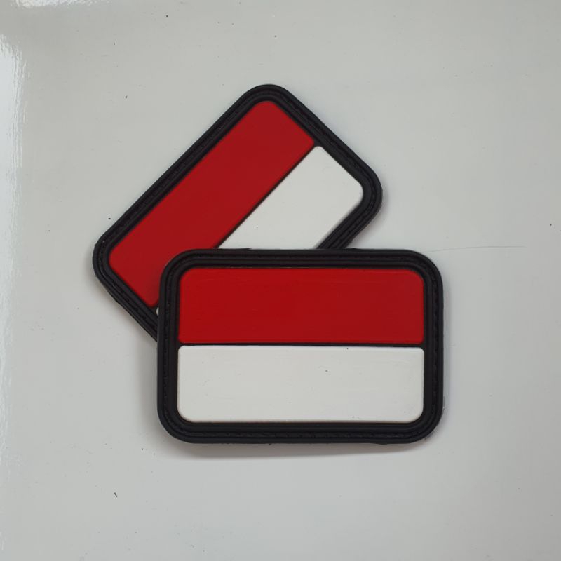 Jual patch rubber logo bendera indonesia merah putih opal - tempelan ...