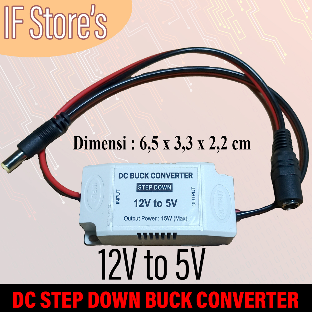 Jual DC STEP DOWN 12V TO 5V 15WATT BUCK CONVERTER | Shopee Indonesia