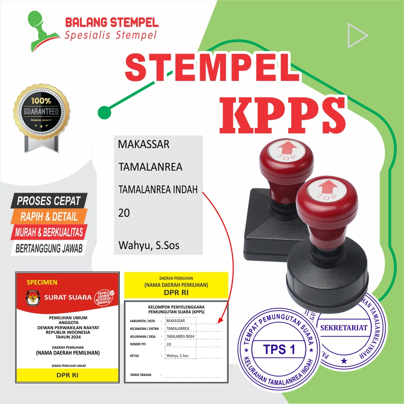 Jual Stempel KPPS Cap Kartu Suara Stampel TPS PPS Pemungutan Suara Stamp Tanda Tangan | Shopee ...