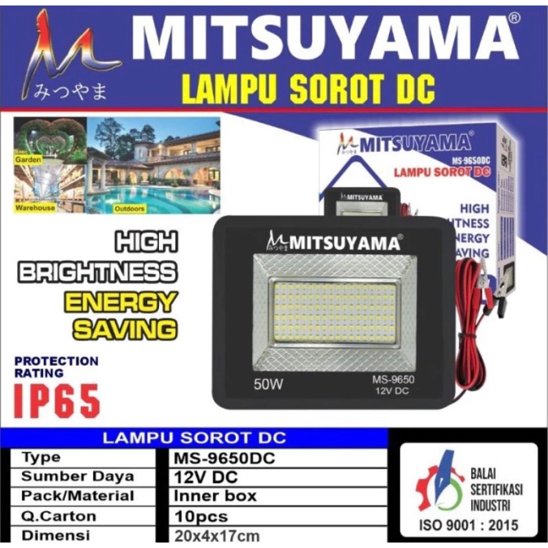Jual Lampu Sorot AKI DC 50W 30W 20W 10W Mitsuyama Lampu Tembak 12V SMD IP65 Floodled | Shopee ...