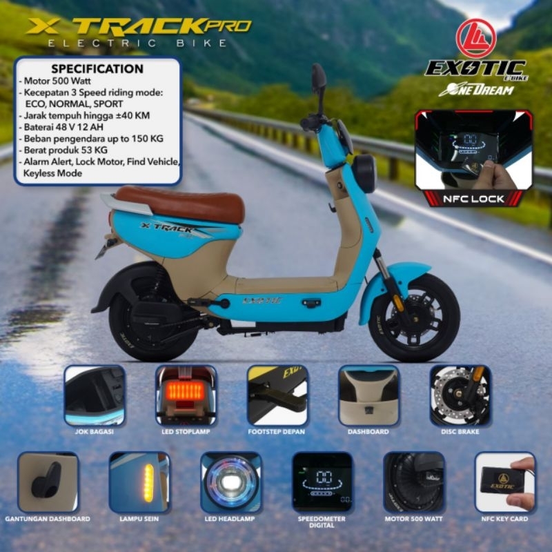 Jual sepeda listrik e-bike exotic x track pro | Shopee Indonesia