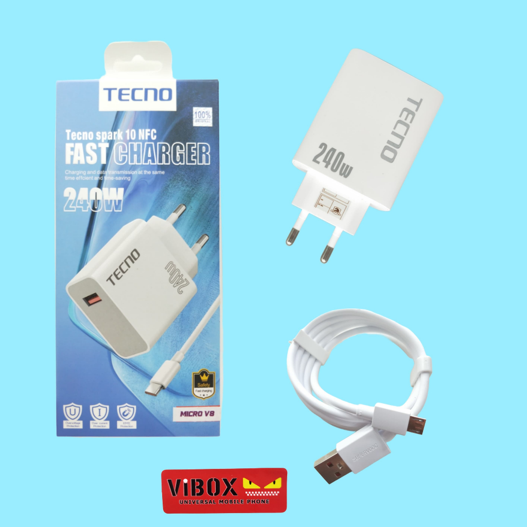 Jual TECNO Charger Spark 10 NFC 5G Set Plus Kabel data Fast Charging ...