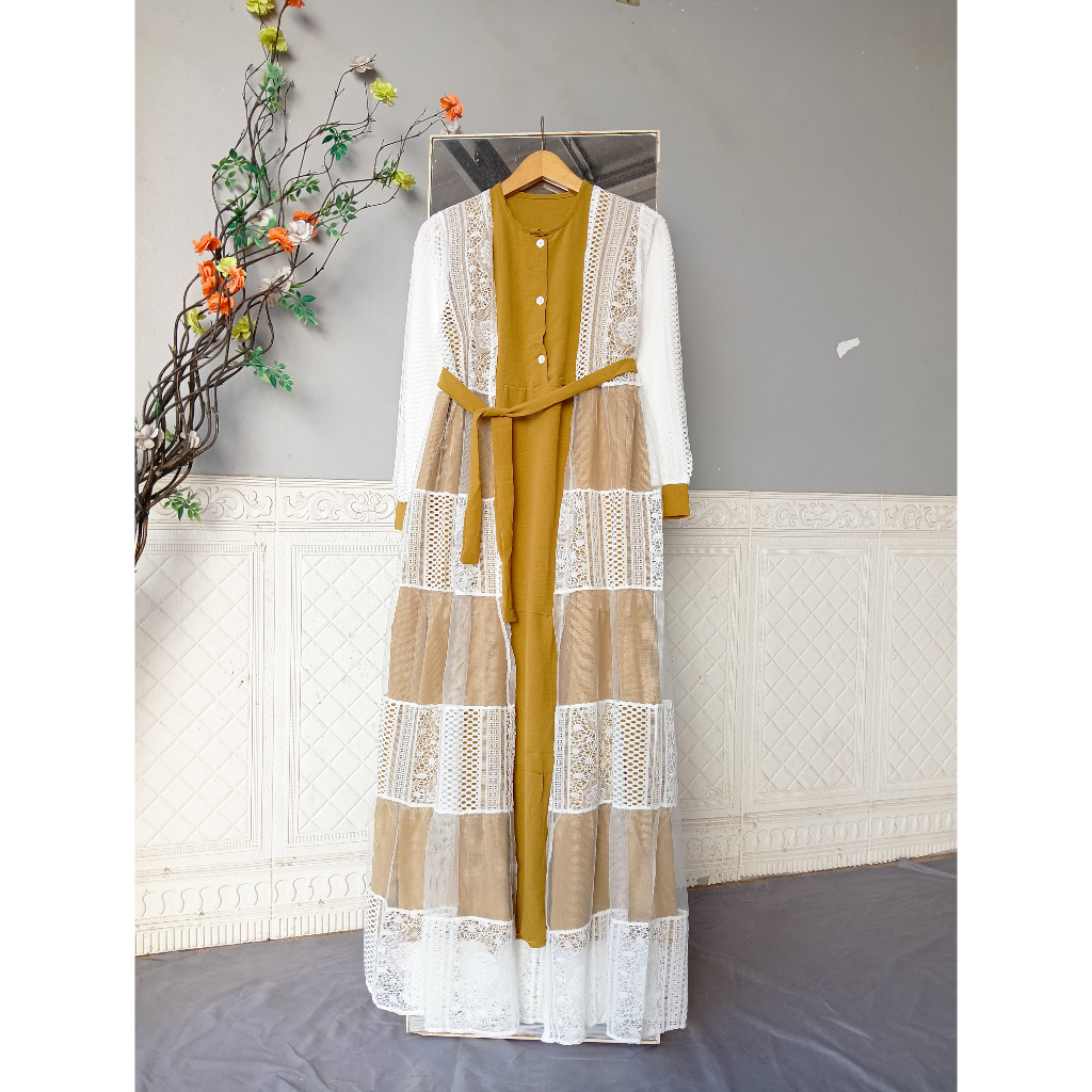 Jual GAMIS DEWISAN 2IN1 LONG OUTER BURKAT MIXX CRINKLE /COD/GAMIS ...