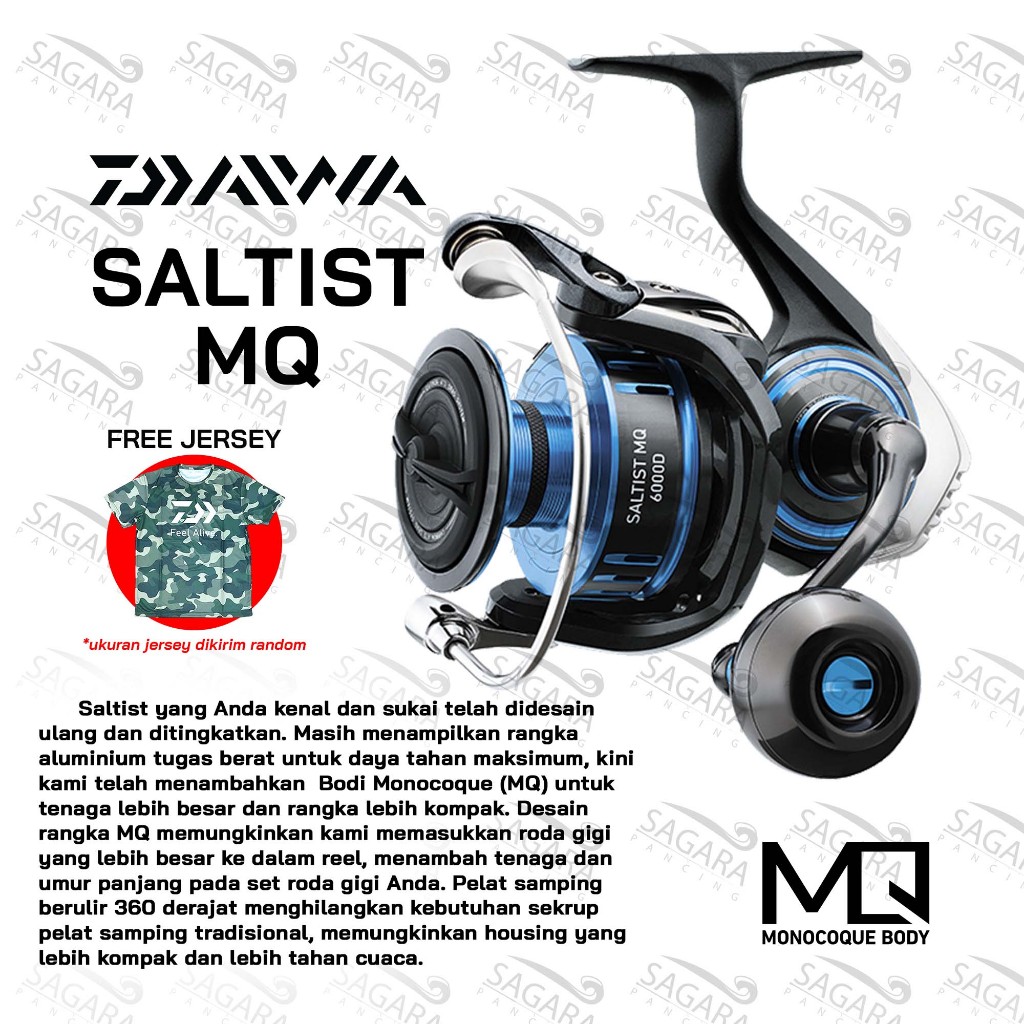 Jual Reel Daiwa Saltist MQ Reel Pancing Spinning Power Handle Monocoque Body | Shopee Indonesia