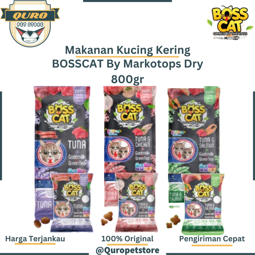 Jual Makanan kucing kering Bosscat by markotops dry 800gr | Shopee ...