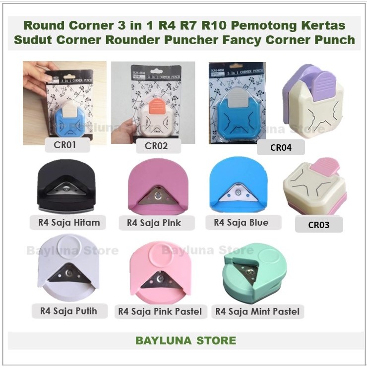 Jual Round Corner 3 in 1 R4 R5 R7 R10 Pemotong Kertas Sudut Corner ...