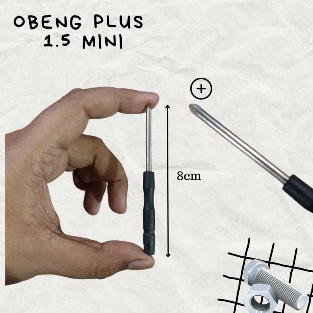 Jual OBENG MINI PLUS 1.5/ OBENG KECIL PANJANG 8CM HITAM SERBAGUNA ...