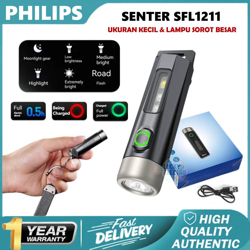 Jual Philips Senter SFL1121 Flashlight led Mini Super Terang ...