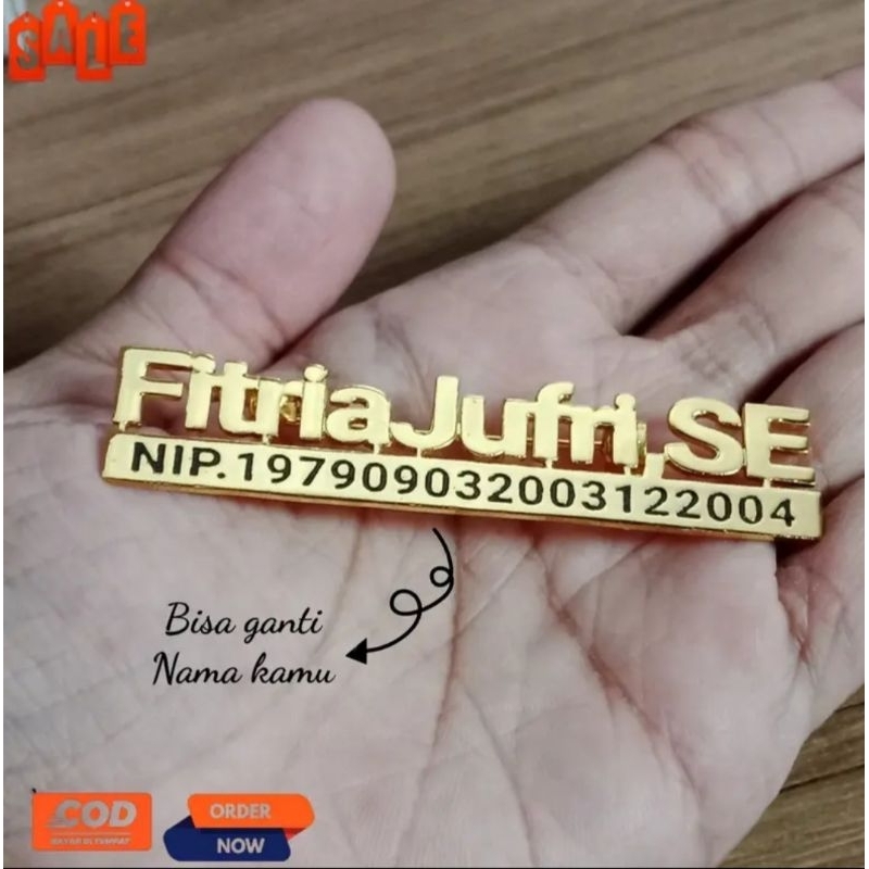 Jual Bros Nama Custom Motif Nip Etsa Lapis Emas | Shopee Indonesia