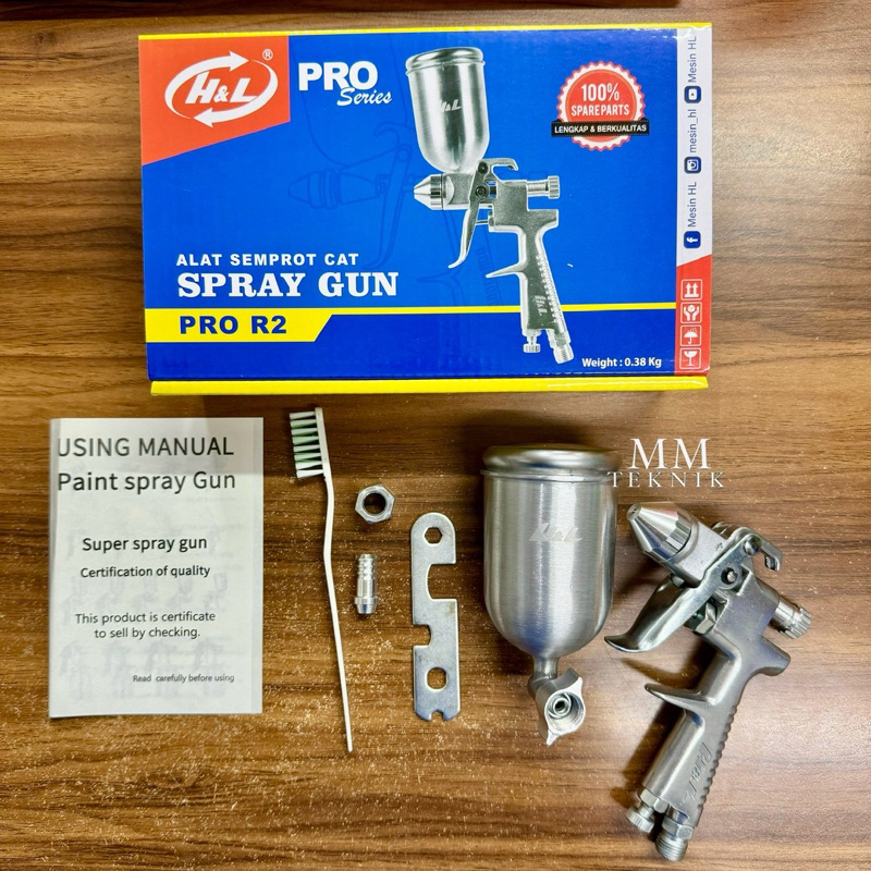 Jual Spray Gun Tabung Atas R2 200cc PRO H&L Alat Semprot Cat Gun Cat ...