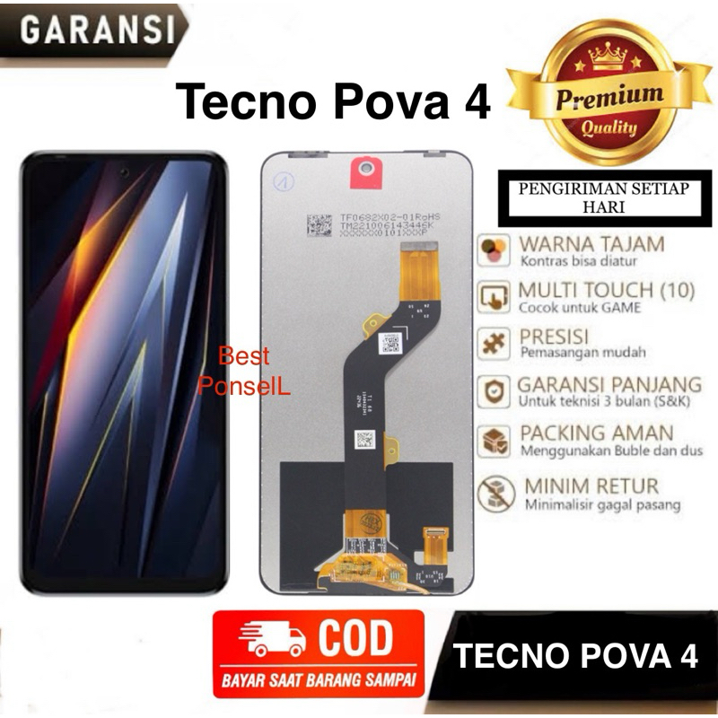 Jual Lcd Touchscreen TECNO POVA 4 /LG7N / X6825/ X6826/X6819 Fullset ...