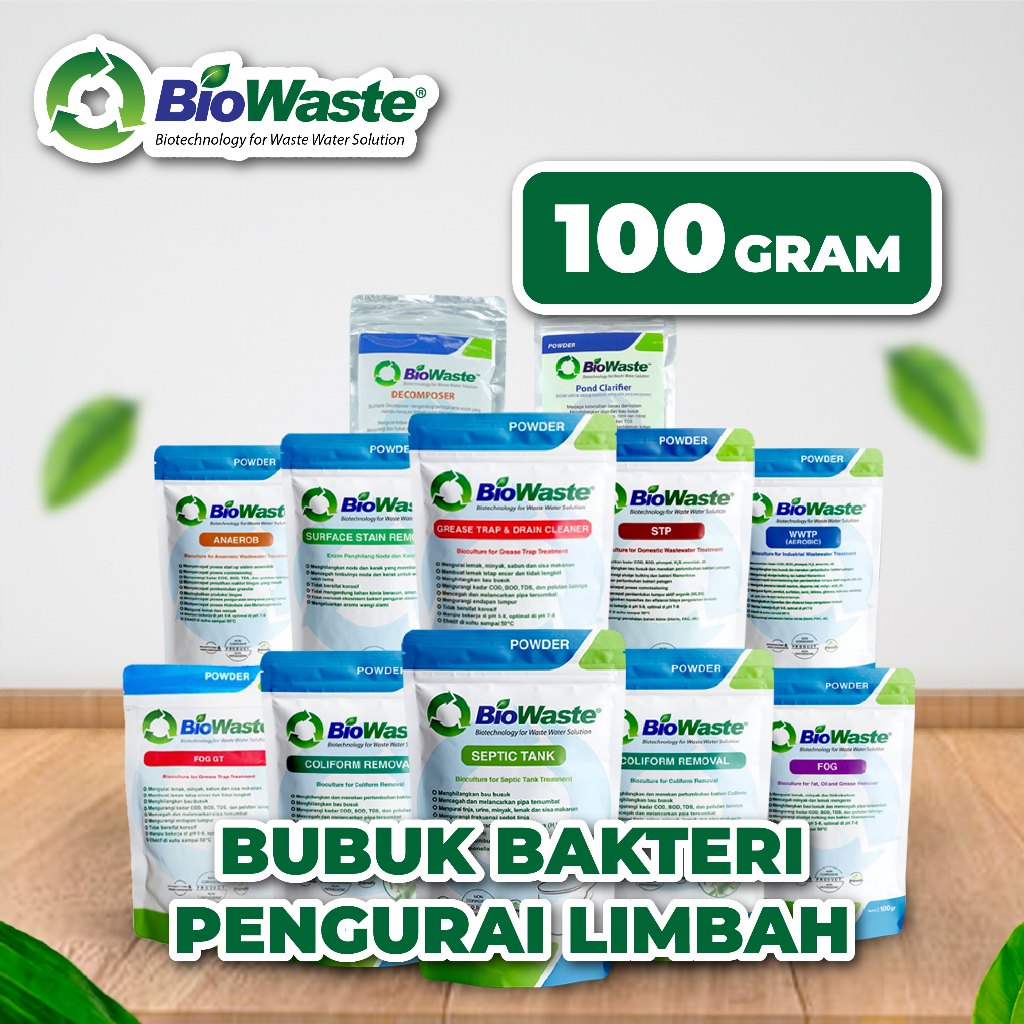 Jual Biowaste Bubuk Bakteri Pengurai Limbah 100 GRAM | Shopee Indonesia