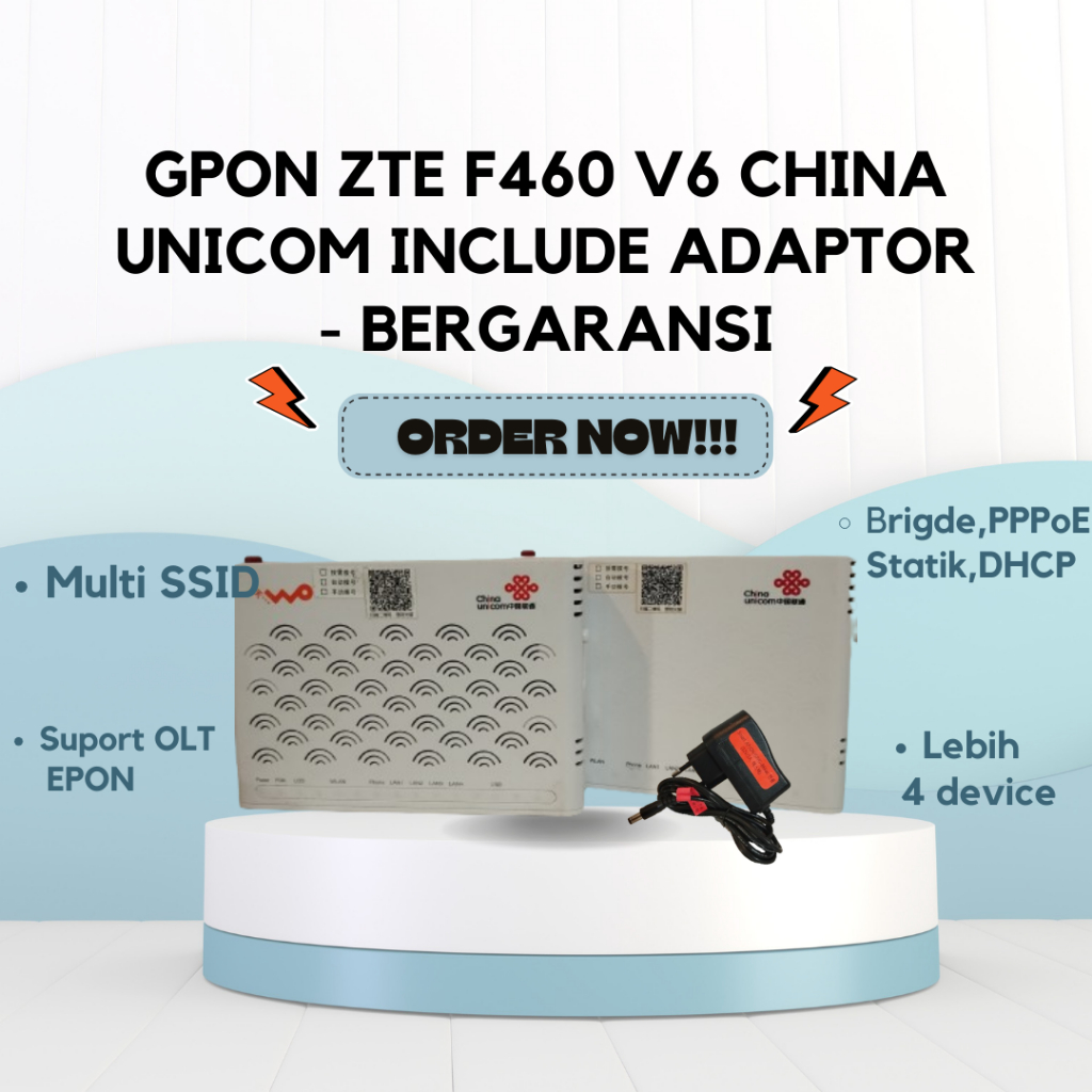Jual ZTE F460 V6 GPON CHINA UNICOM ROUTER MODEM ADAPTOR - BERGARANSI ...