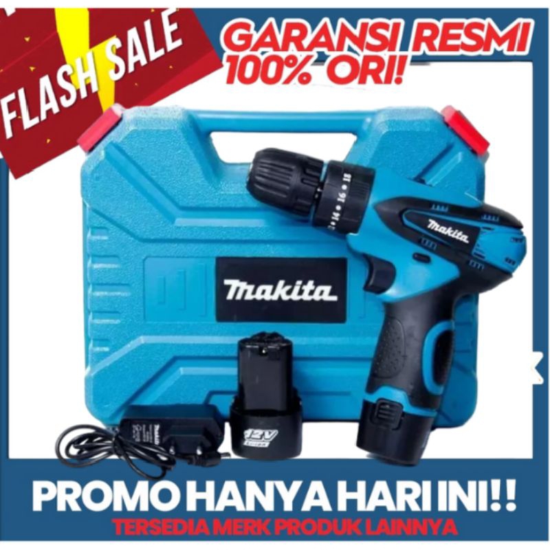 Jual Bor Makita Original HP300D 10.8V / 2 baterai 12v Cordless Brusless ...