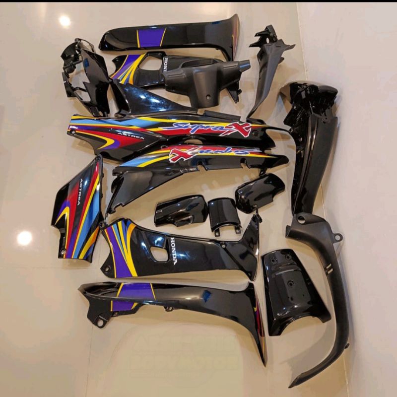 Jual Fullset cover body supra x lama plus stiker | Shopee Indonesia