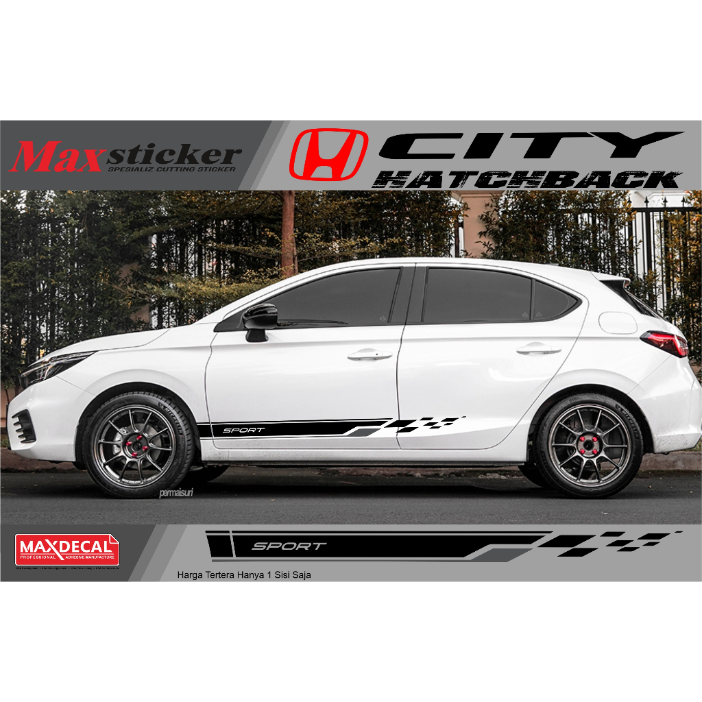 Jual cutting sticker MOBIL honda city hatchback striping body samping ...