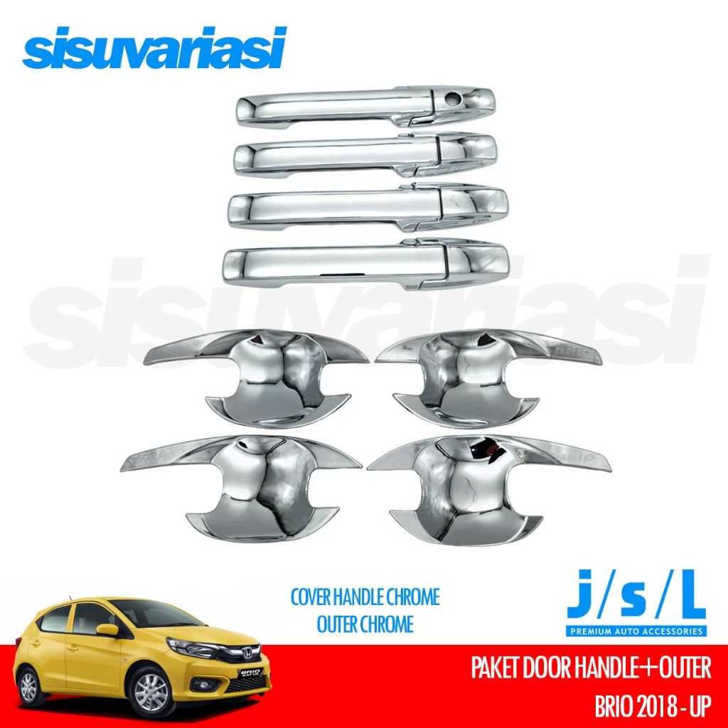 Jual Aksesoris Brio 2018 2019 2020 2021 2022 Paket Cover Handle Outer Mangkok Pintu Chrome JSL ...