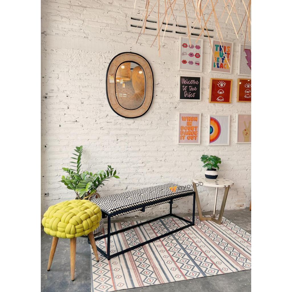 Jual Ayoyoo Black Chevron Lucy Bench - Kursi Sofa Double Seat | Shopee ...