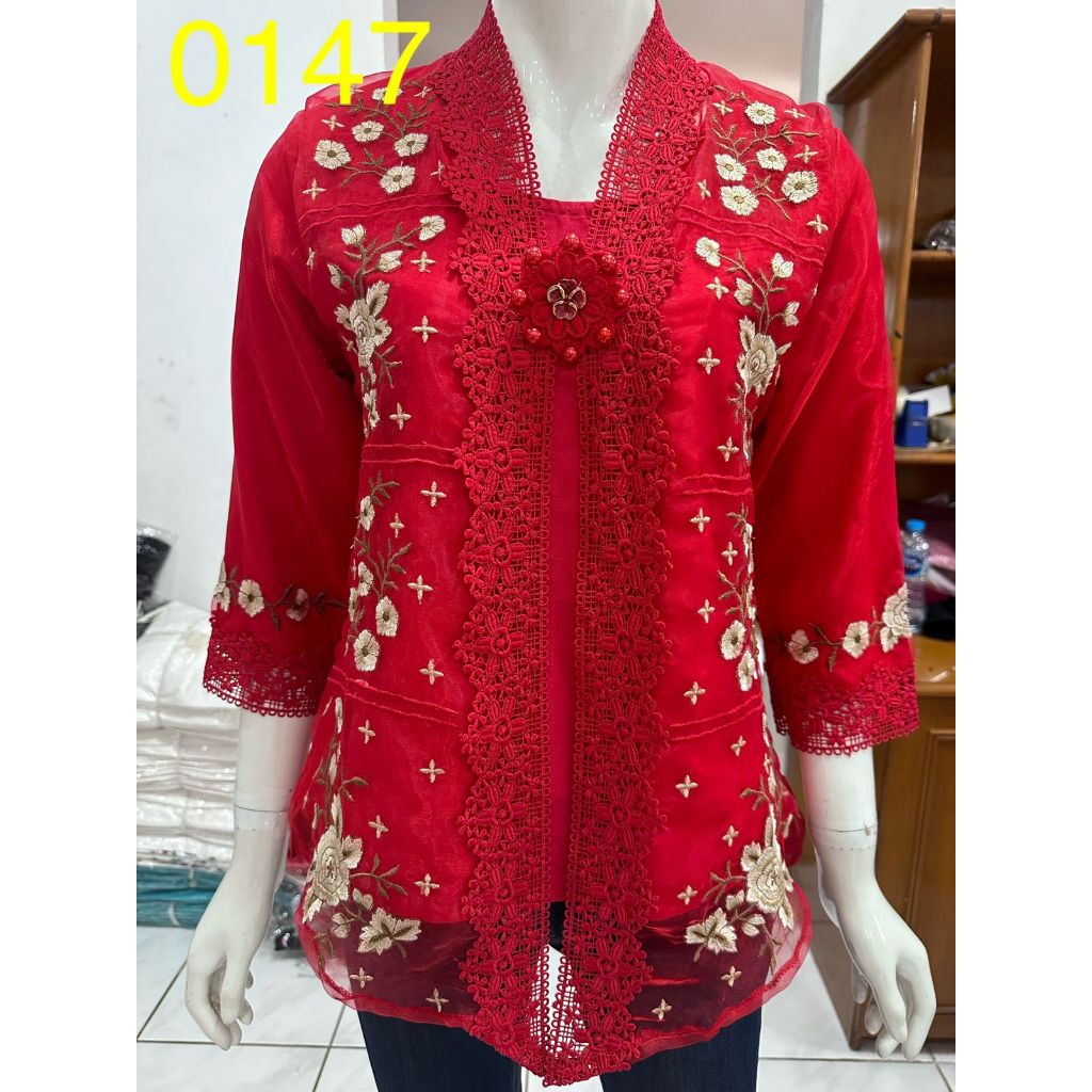 Jual 1508 kebaya rompi organdi alexuez premium brukat /kebaya encim ...