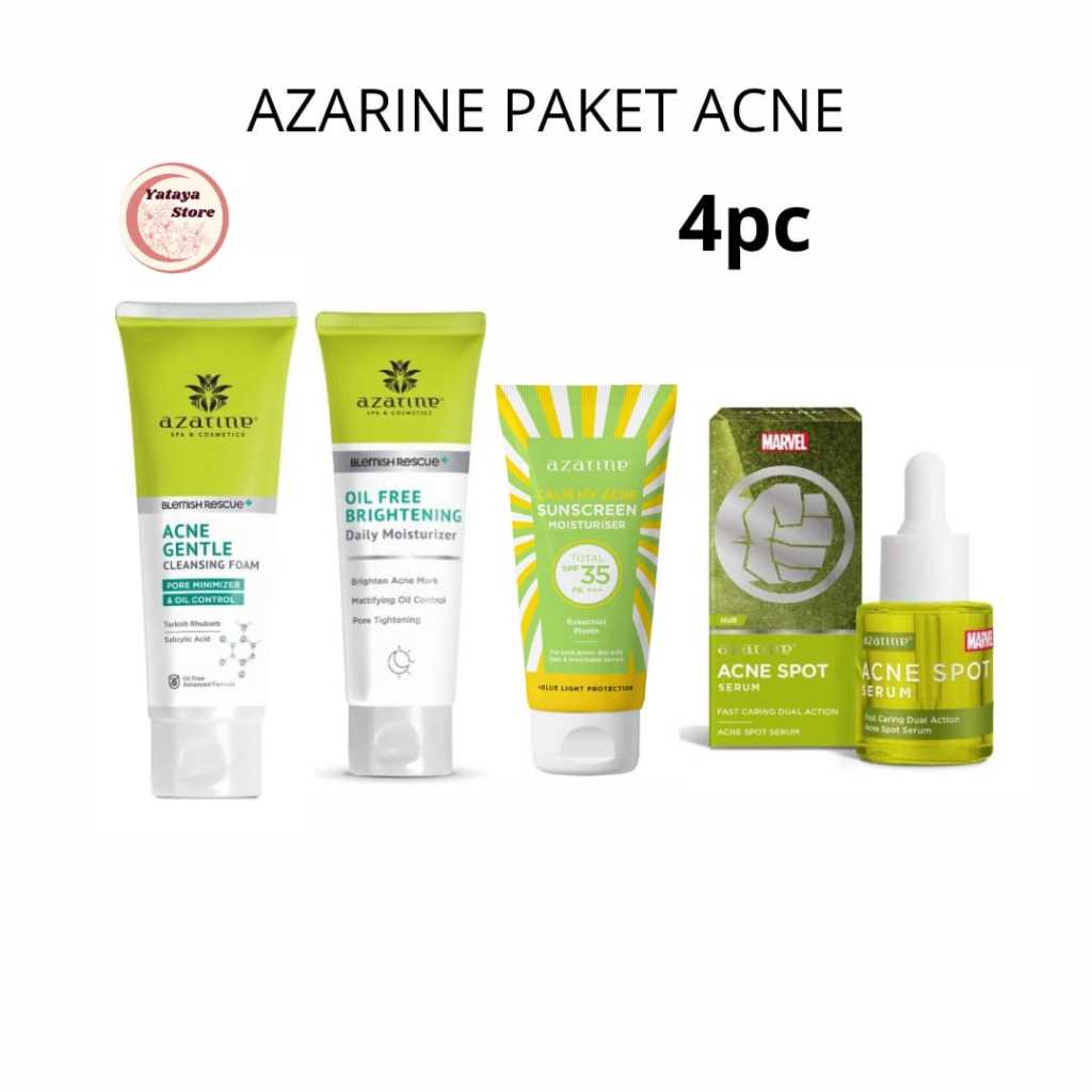 Jual AZARINE PAKET ANTI ACNE 4PC 100% ORIGINAL (STOCK READY) | Shopee ...
