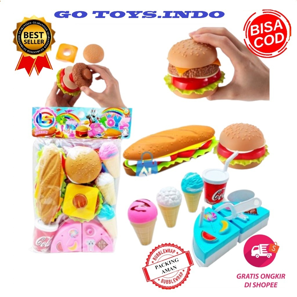 Jual Mainan Hot dog Burger Sandwich Ice cream Kue No. LF 33 - LF33 ...