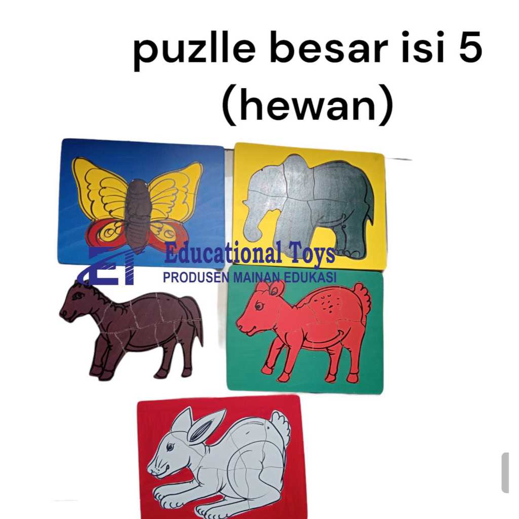 Jual PUZZLE BESAR ISI 5 ( HEWAN ) mainan edukasi anak | Shopee Indonesia