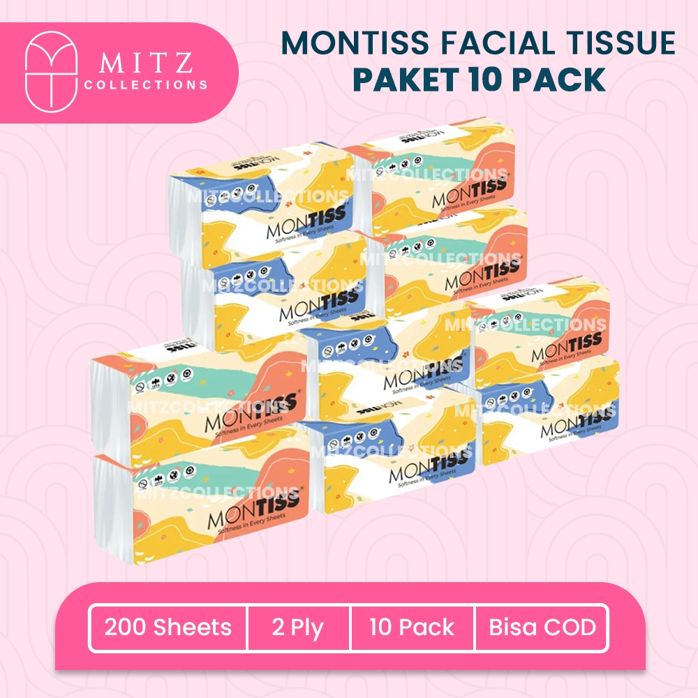 Jual Tissue Tisu MONTISS 200 sheet 2ply facial tisu wajah PROMO ...
