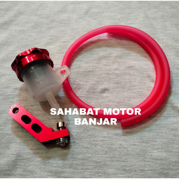 Jual Tabung Minyak Rem merah Universal Botol Oli Rem bonus selang merah ...