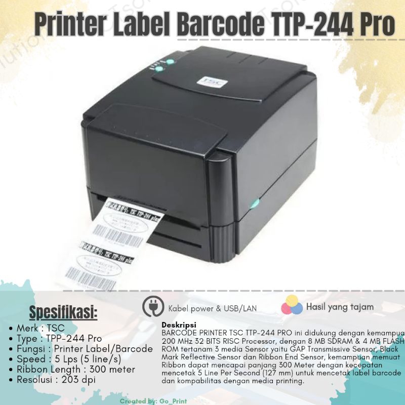 Jual PRINTER LABEL PENGIRIMAN TSC TPP-244 Pro Like new | Shopee Indonesia
