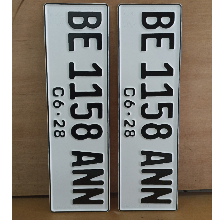 Jual plat nomor mobil font baru logo lengkap putih dan hitam | Shopee ...