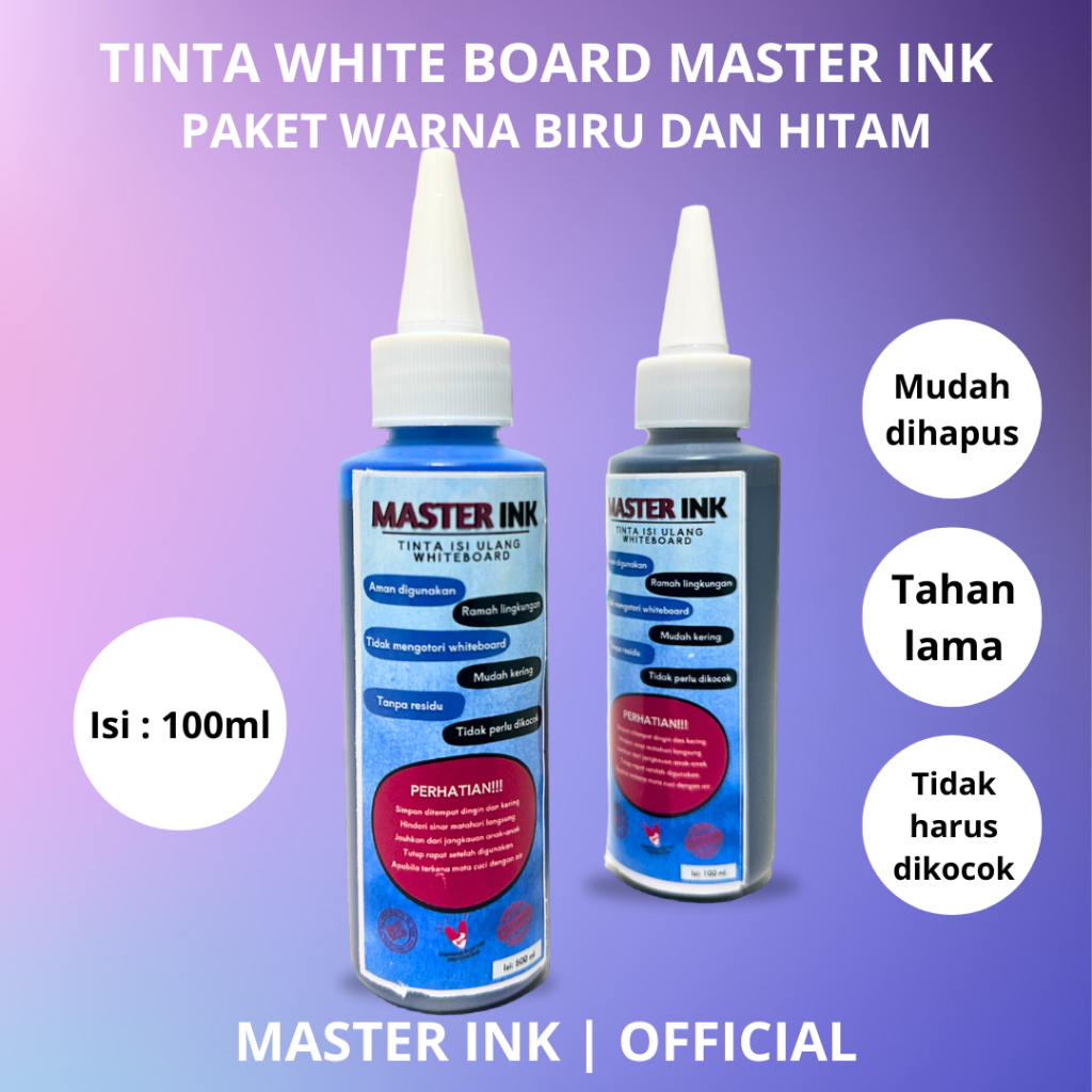 Jual PAKET Tinta Spidol Whiteboard Master INK Tinta Isi Ulang Spidol ...