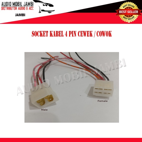 Jual Kabel Soket 4 Pin | Socket Skun Male Female | Kabel Connector Skun ...
